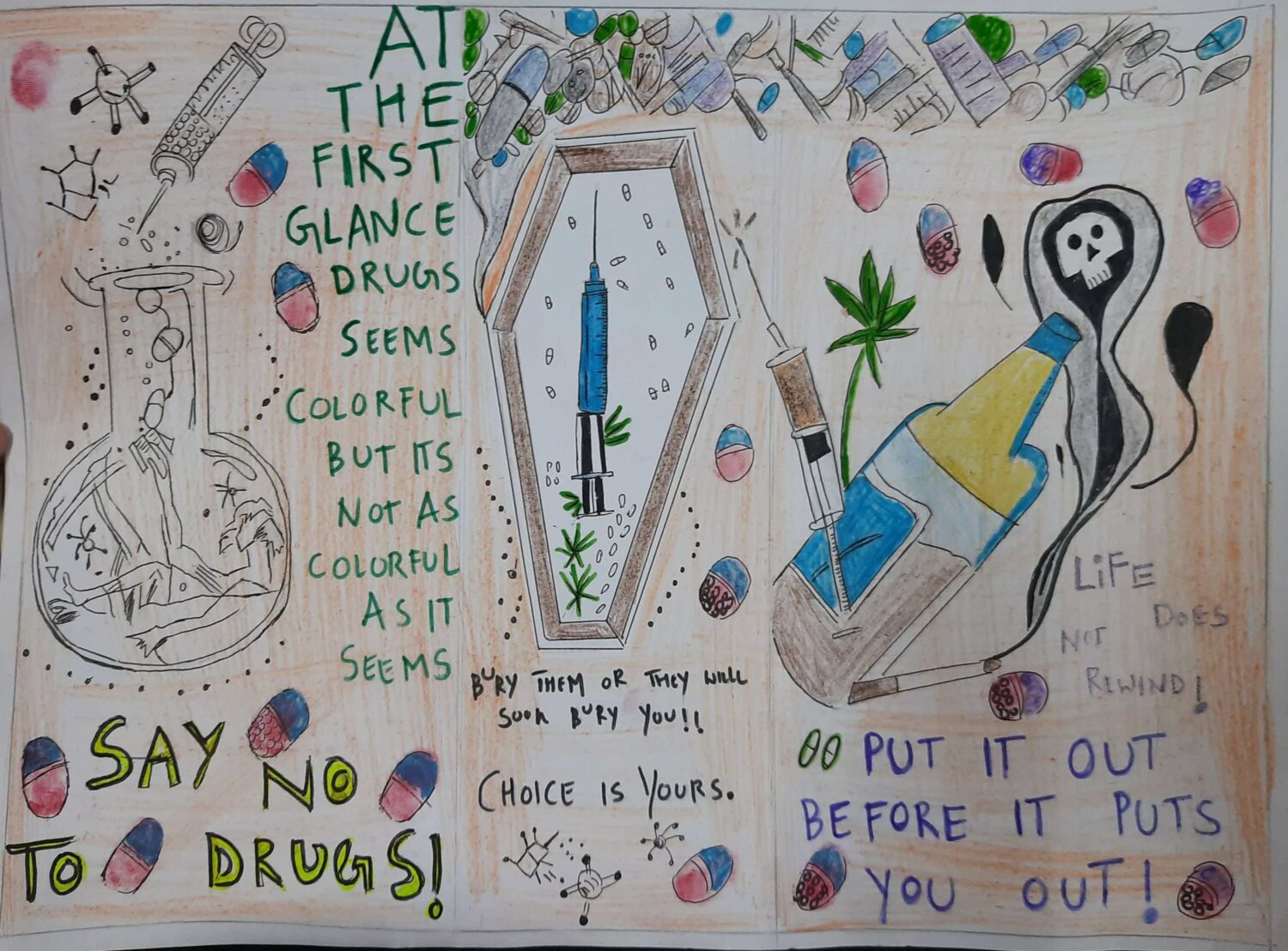 Poster-making activity on “Drug Awareness” | Canara College, Mangaluru